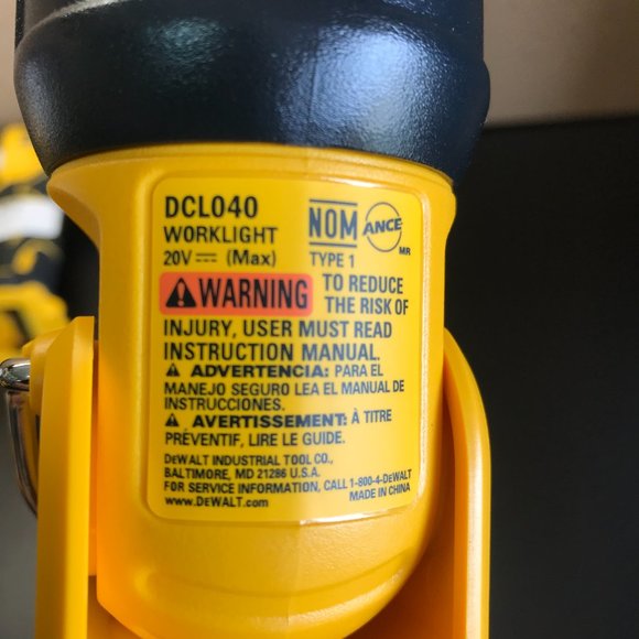 Dewalt | Other | Dewalt Dcl40 Led 20v Light Pivoting Flashlight Work ...